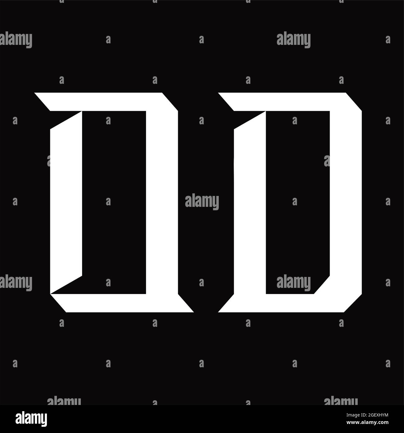 OD Logo monogram with vintage overlapping linked style on white design ...