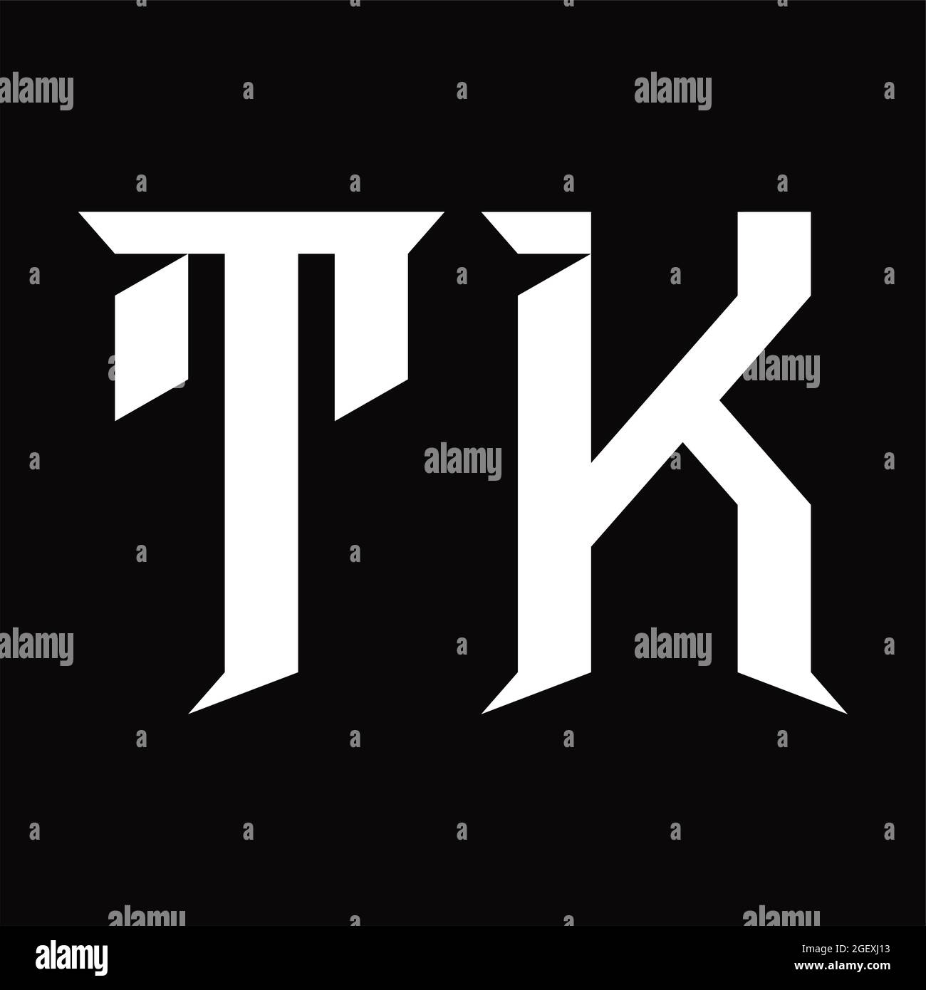 TK Logo monogram with vintage overlapping linked style on white design ...