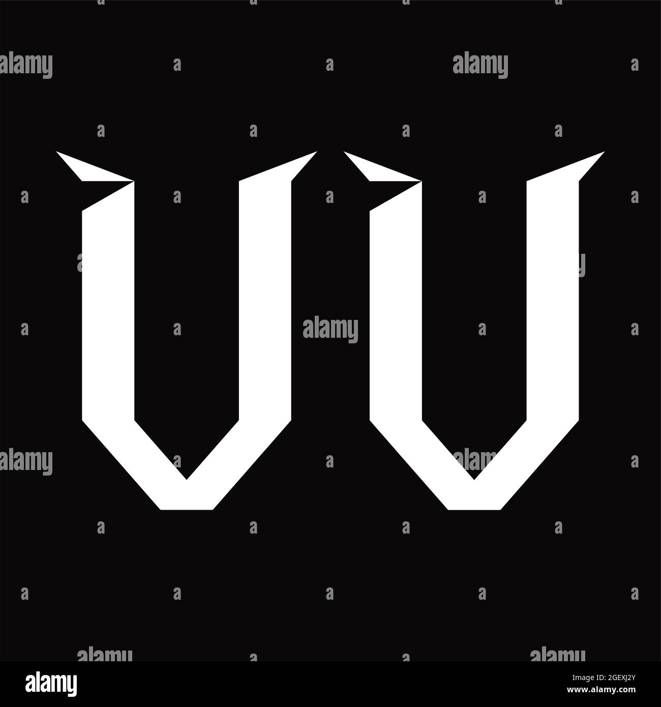 VV Logo monogram with vintage overlapping linked style on white design ...