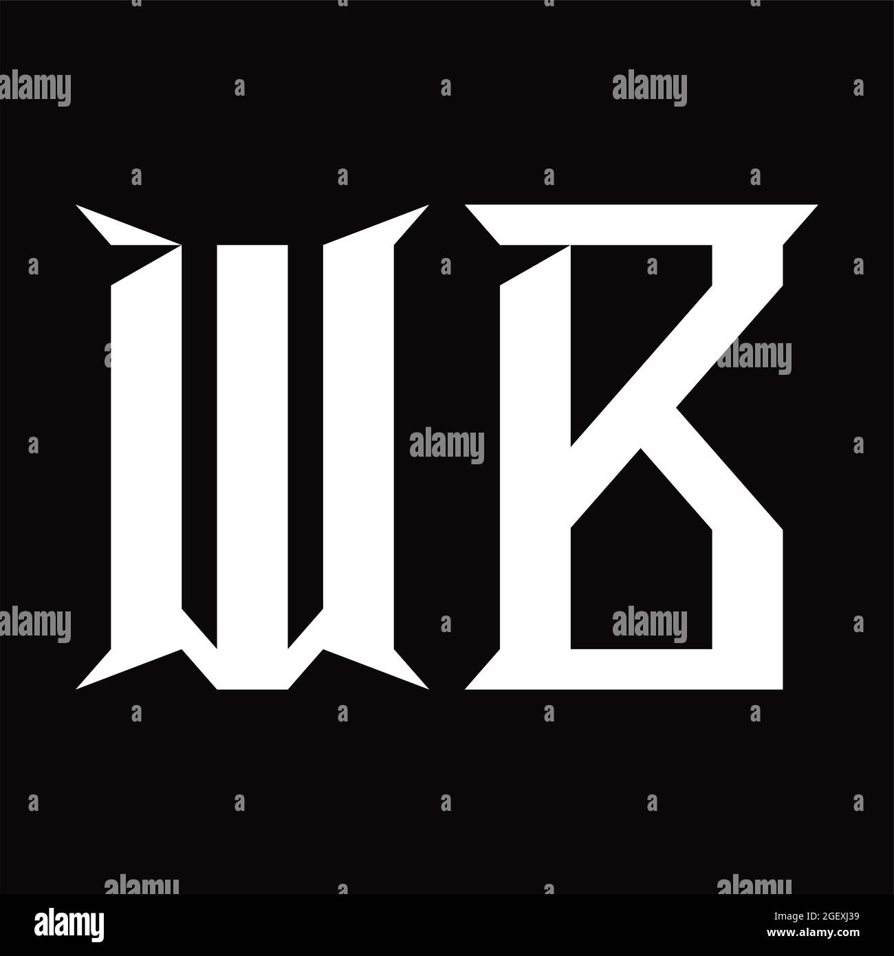 WB Logo monogram with vintage overlapping linked style on white design ...