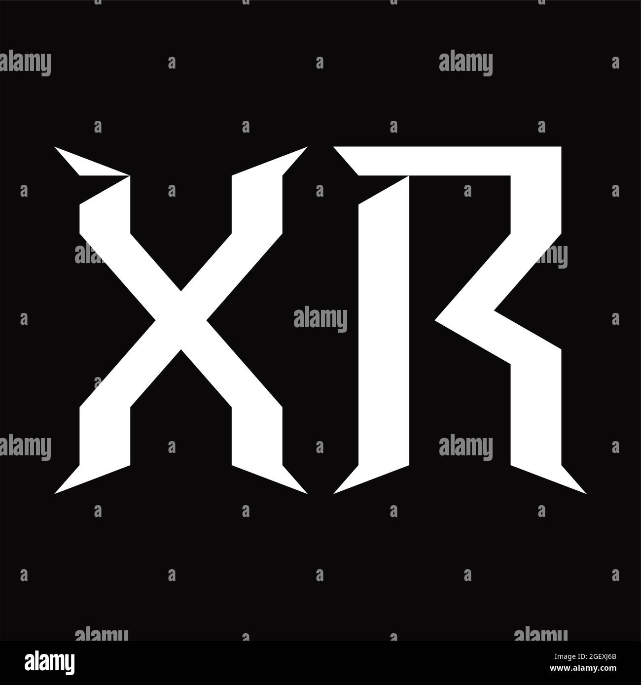 XR Logo monogram with vintage overlapping linked style on white design ...