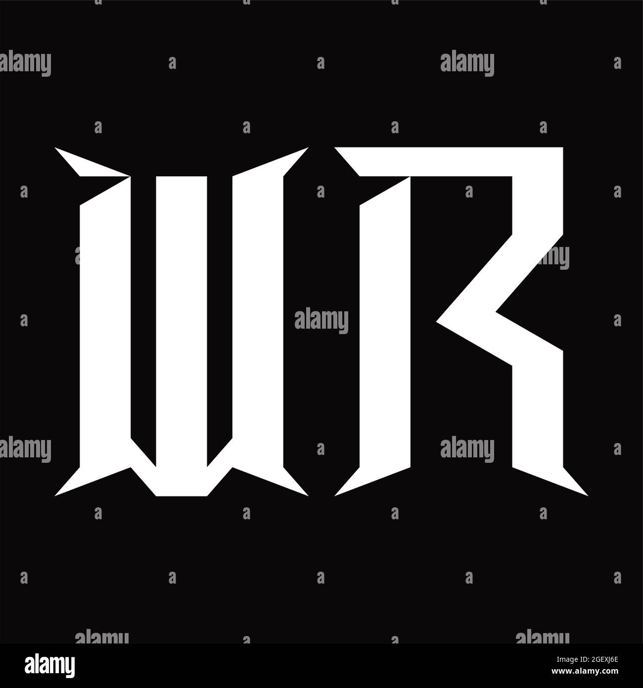 WR Logo monogram with slice shape blackground design template Stock ...