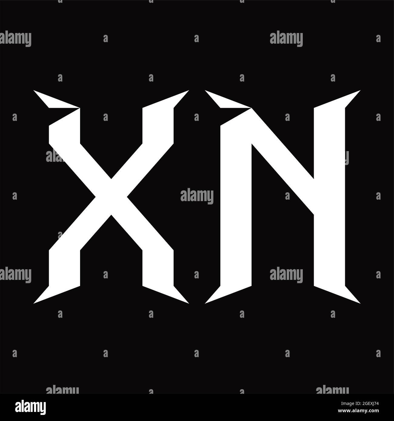 XN Logo monogram with slice shape blackground design template Stock ...