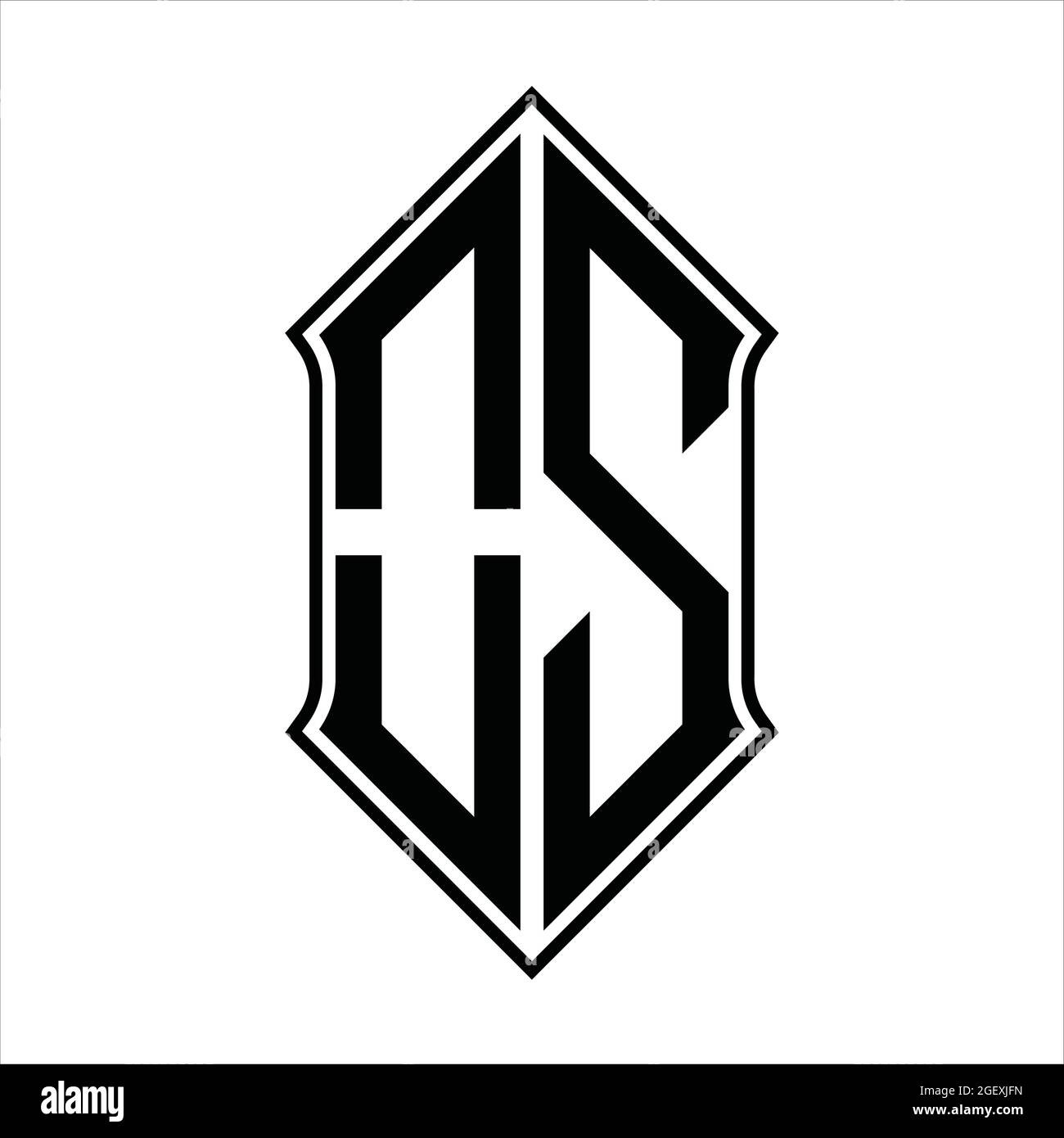 OS Logo monogram with shieldshape and black outline design template ...