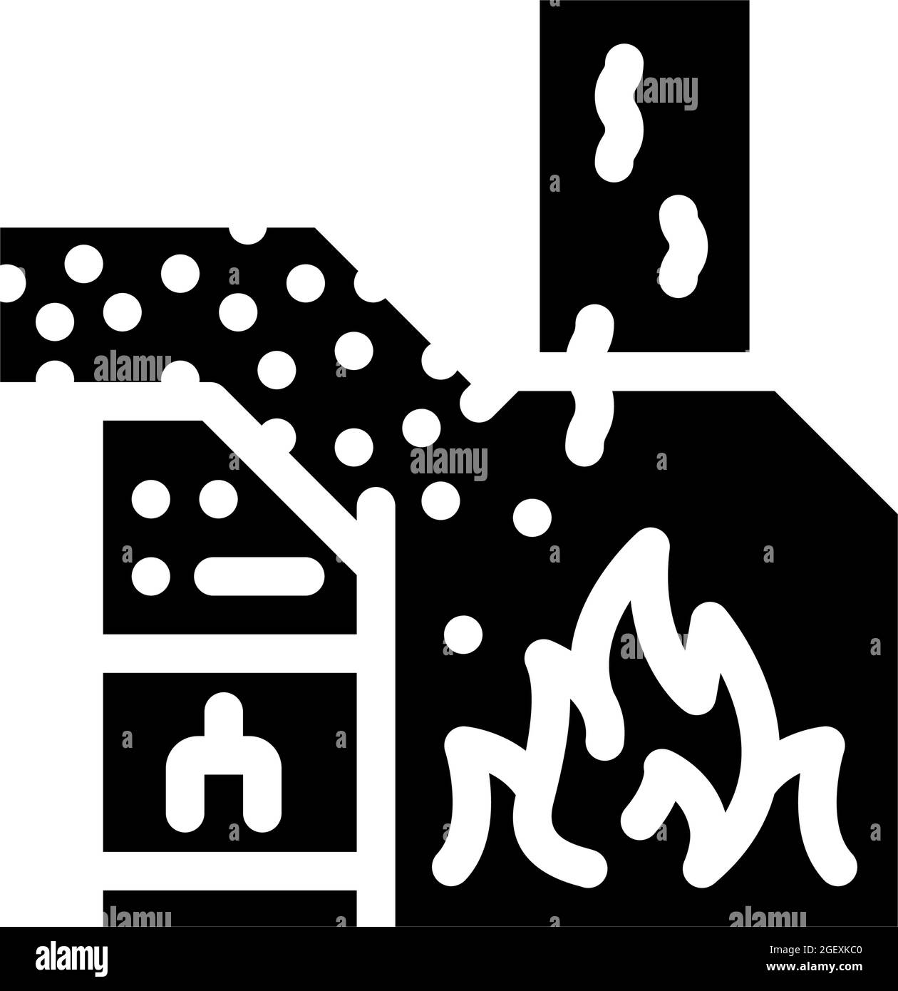 burning waste glyph icon vector illustration Stock Vector Image & Art ...