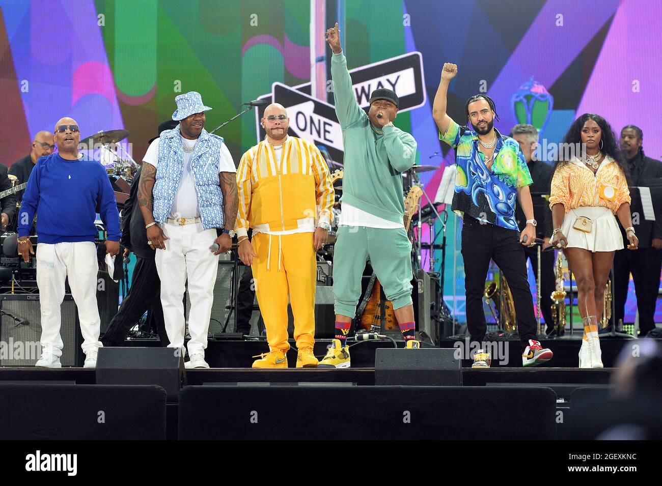 (L-R) Spliff Star, Busta Rhymes, Fat Joe, LL Cool J, French Montana and ...