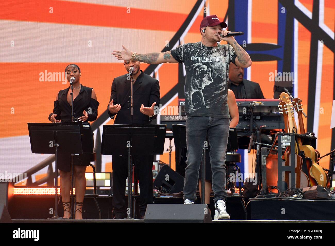 Country music artist Kane Brown performs on stage during the "We Love ...