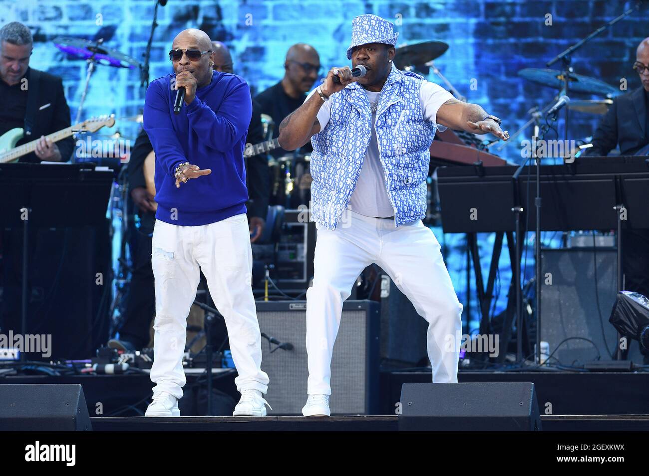 New York City, USA. 21st Aug, 2021. (L-R) Spliff Star and Busta Rhymes ...