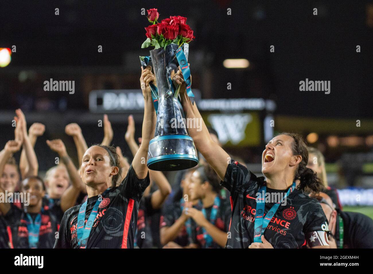 Christine Sinclair (12 Portland Thorns) and Emily Menges (5 Portland ...