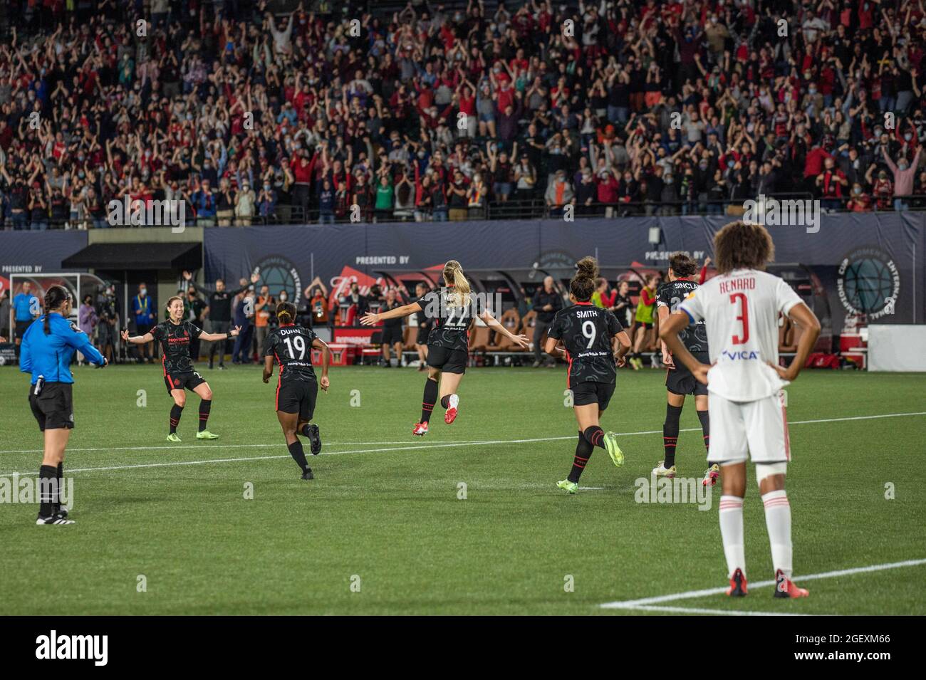 Morgan Weaver (22 Portland Thorns) celebration during the Womens ...