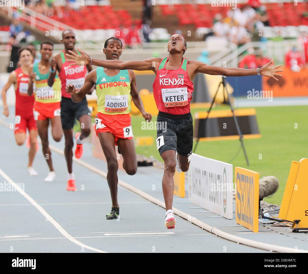 Nairobi, Kenya. 21st Aug, 2021. Vincent Kibet Keter (R) of Kenya ...
