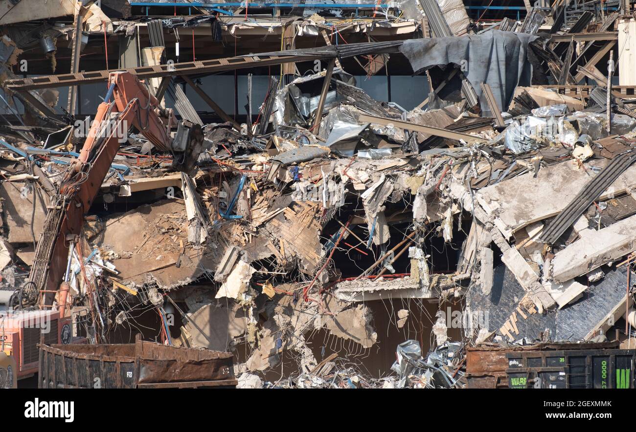 Big factory being demolished Stock Photo - Alamy
