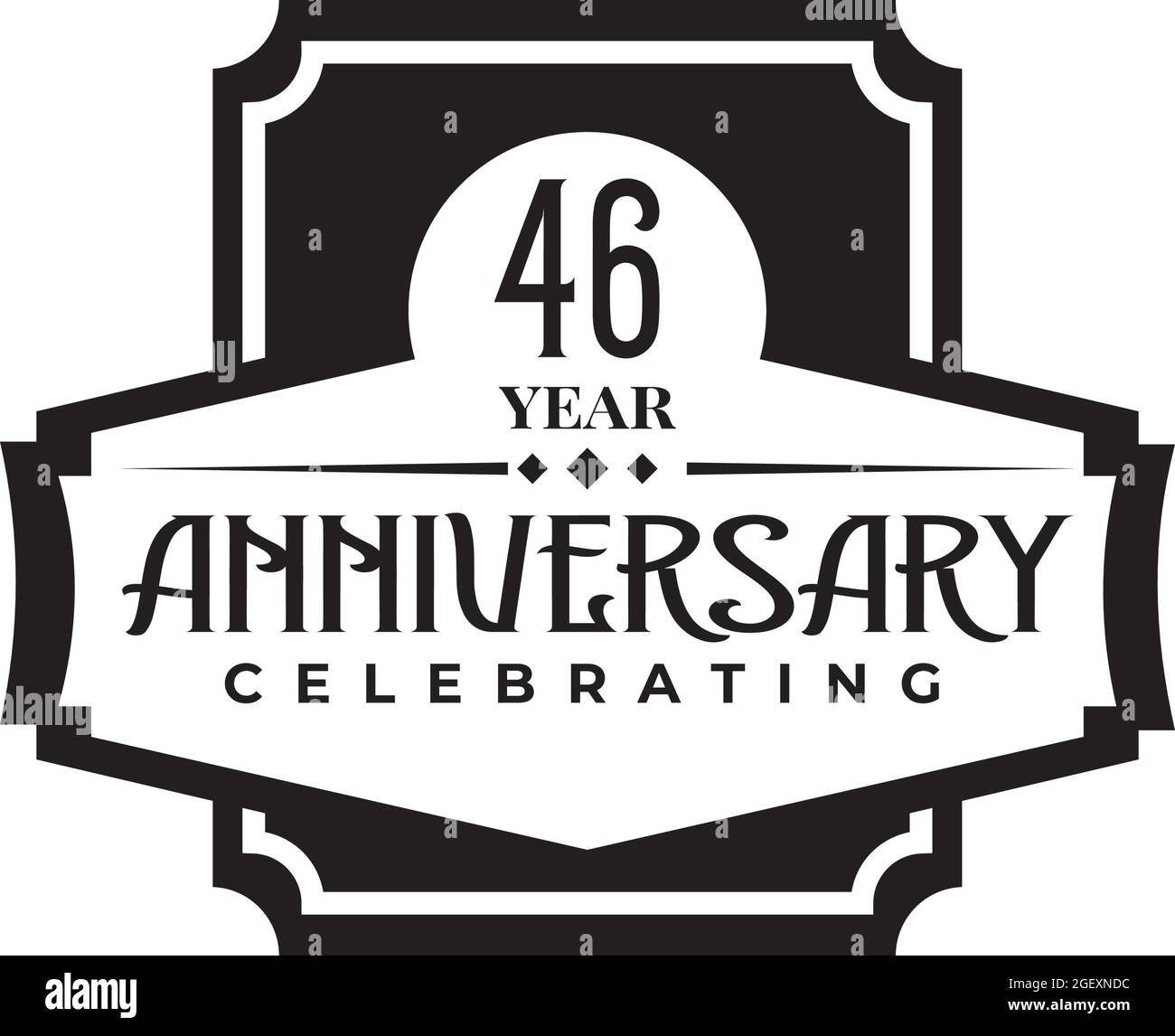 46th year anniversary logo design vector template Stock Vector Image ...