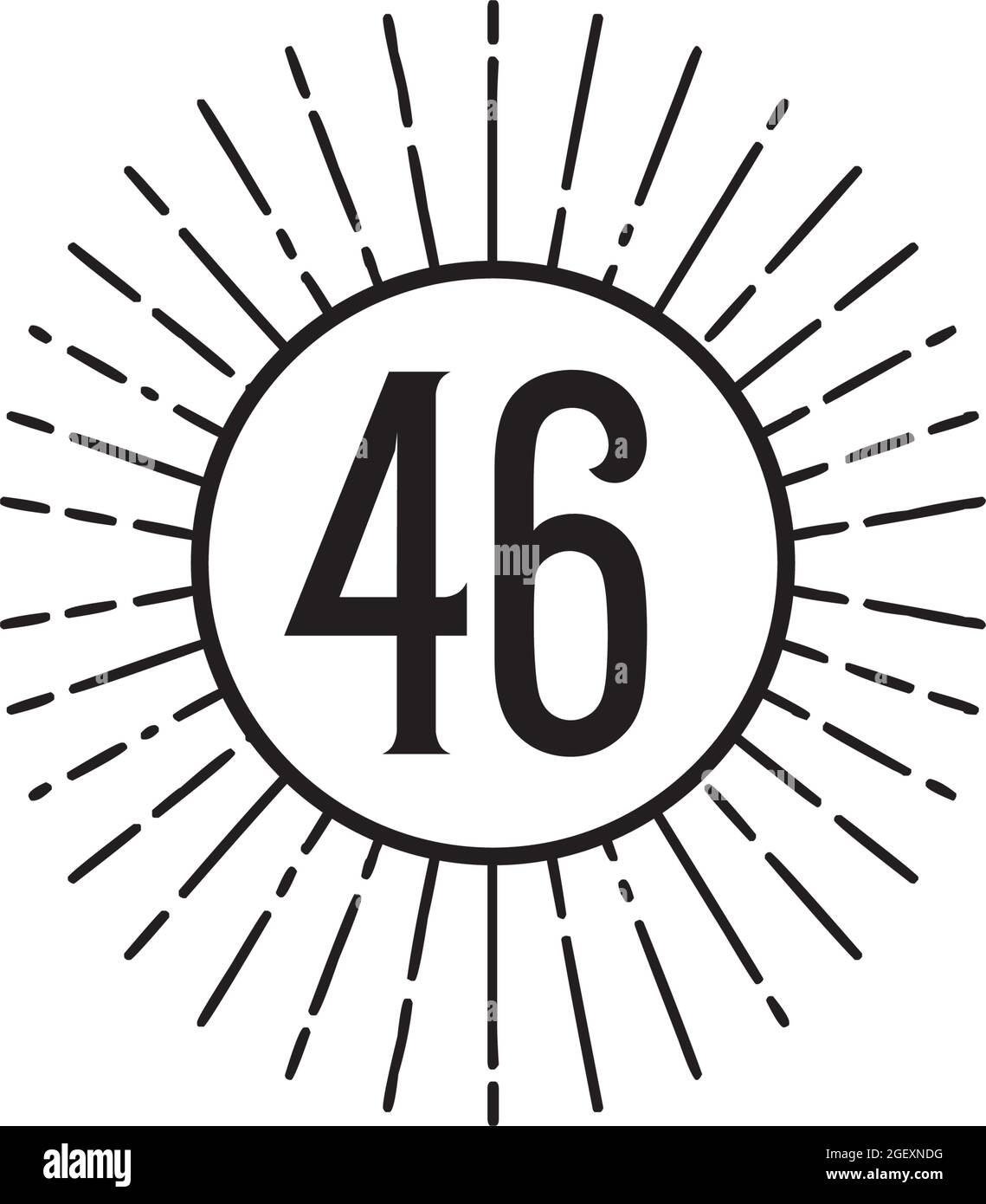 46th year anniversary logo design vector template Stock Vector Image ...