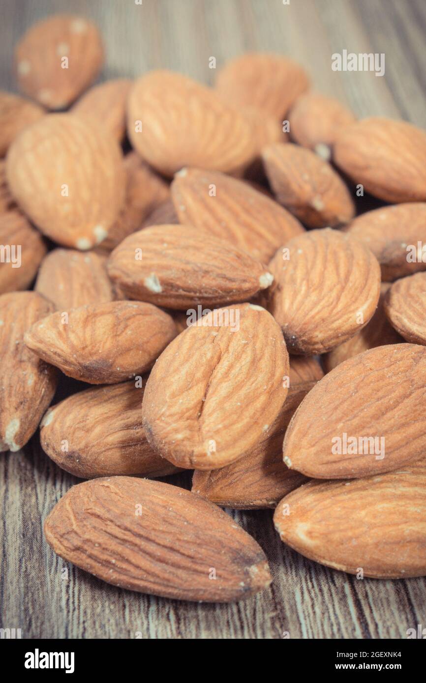 Almonds as source natural vitamins and minerals. Healthy eating Stock ...