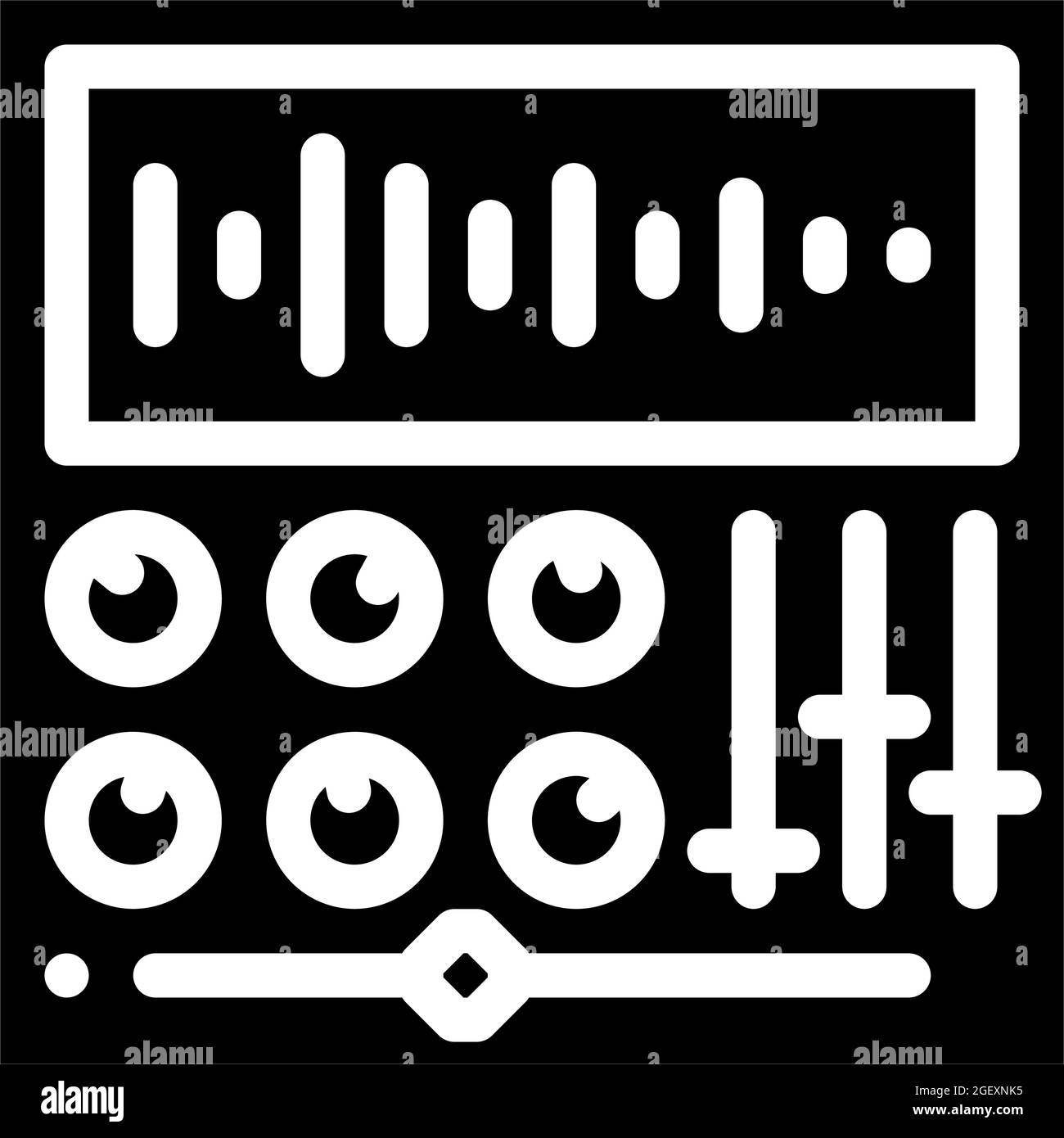 sound processing video production glyph icon vector illustration Stock ...
