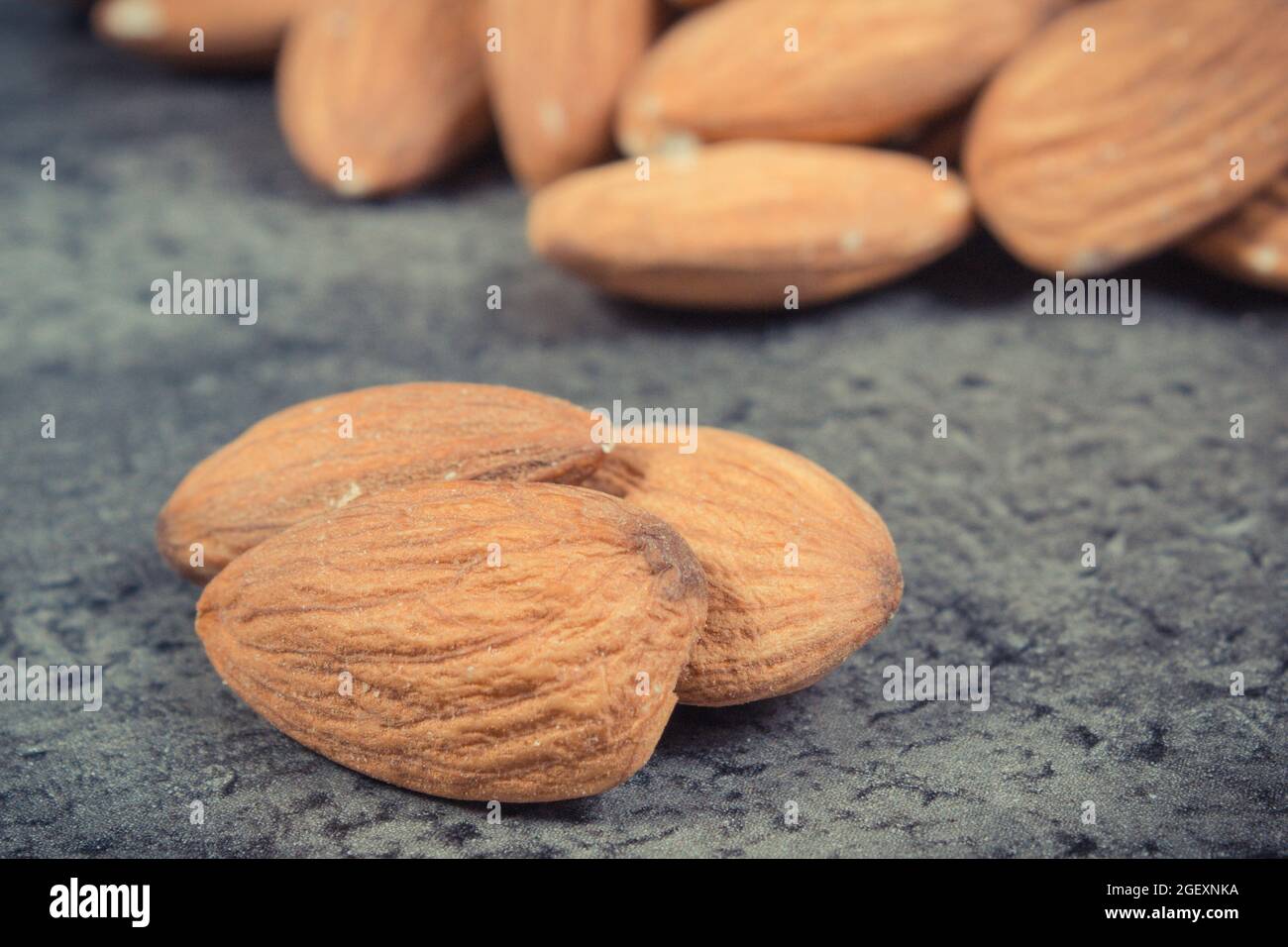 Almonds as source natural vitamins and minerals. Healthy eating Stock ...