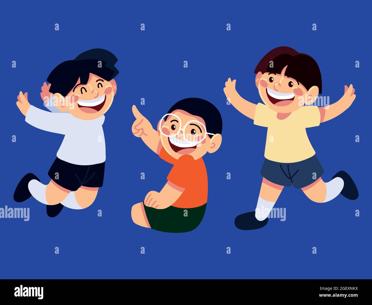 set of happy boys Stock Vector Image & Art - Alamy