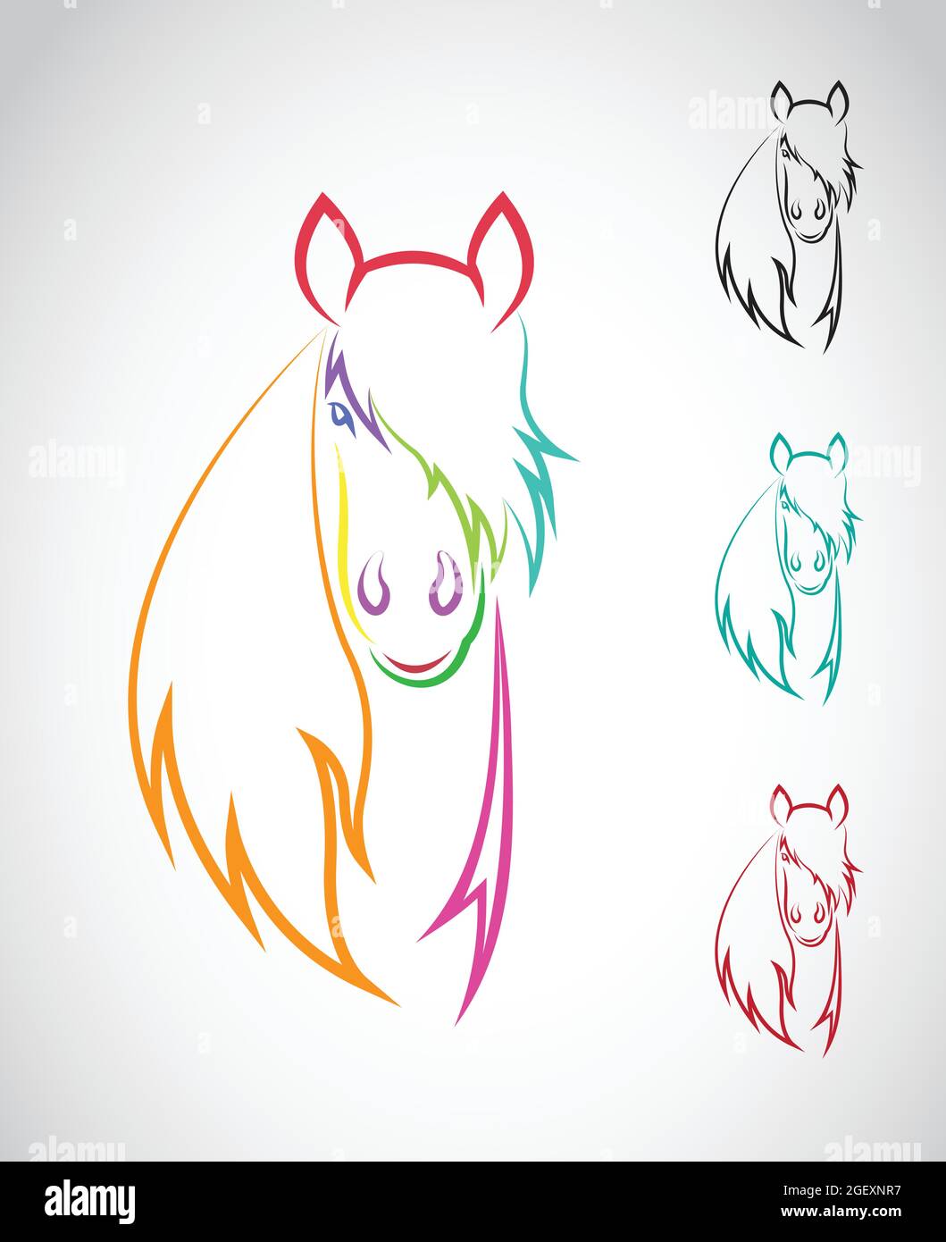 Vector image of an horse on white background. Easy editable layered ...