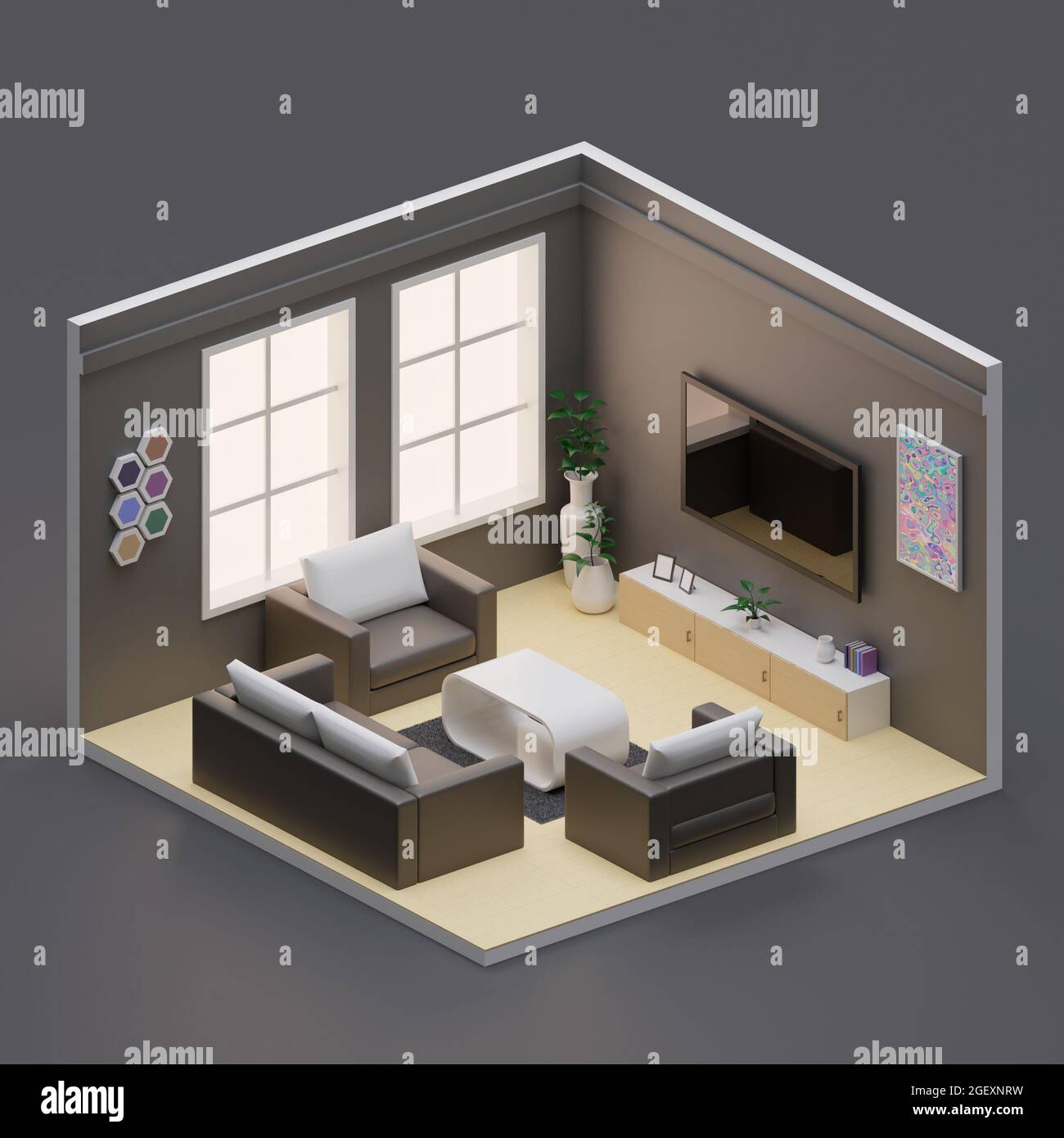 Isometric room architecture hi-res stock photography and images - Alamy