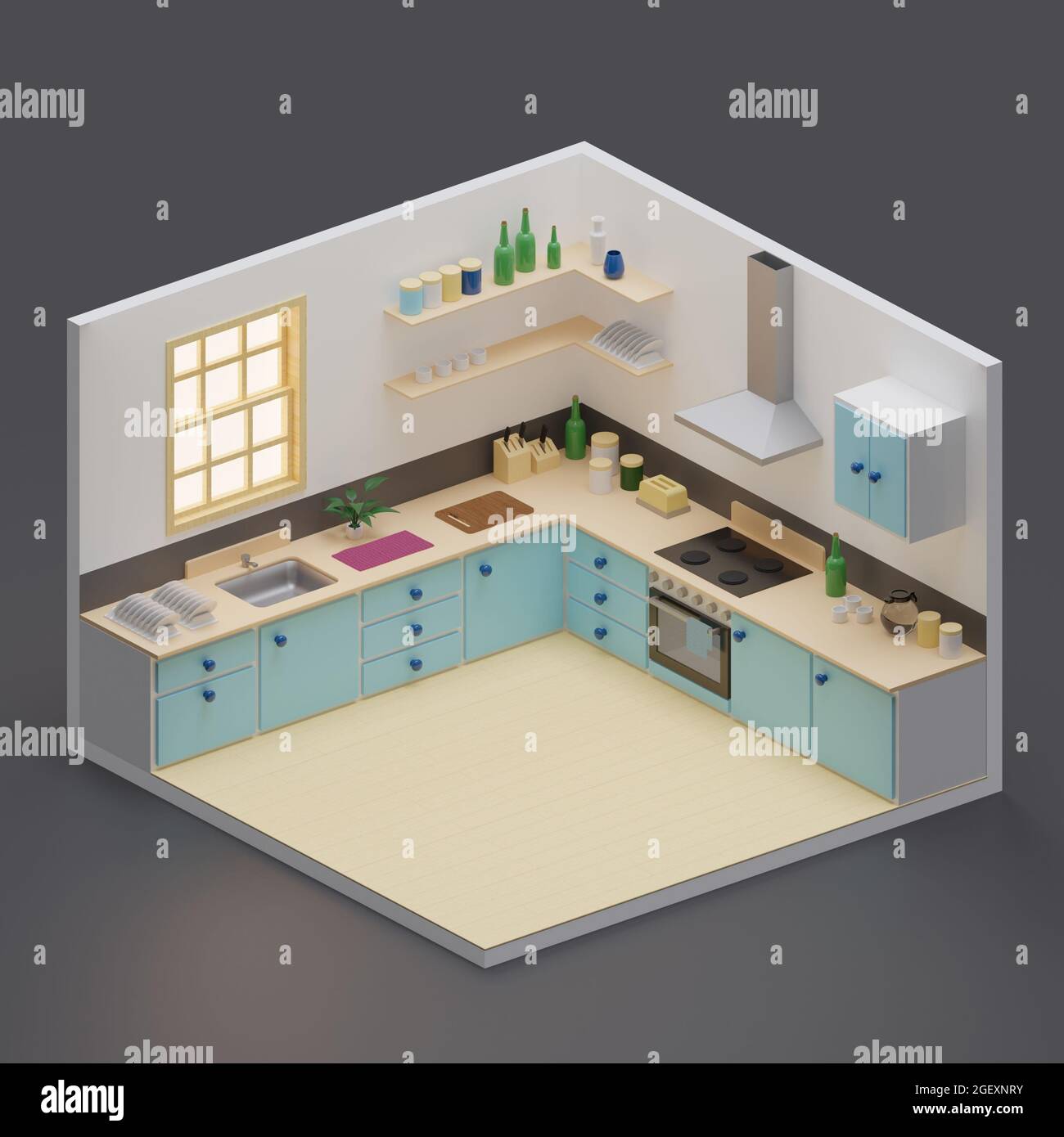 3d isometric floor plan hi-res stock photography and images - Alamy