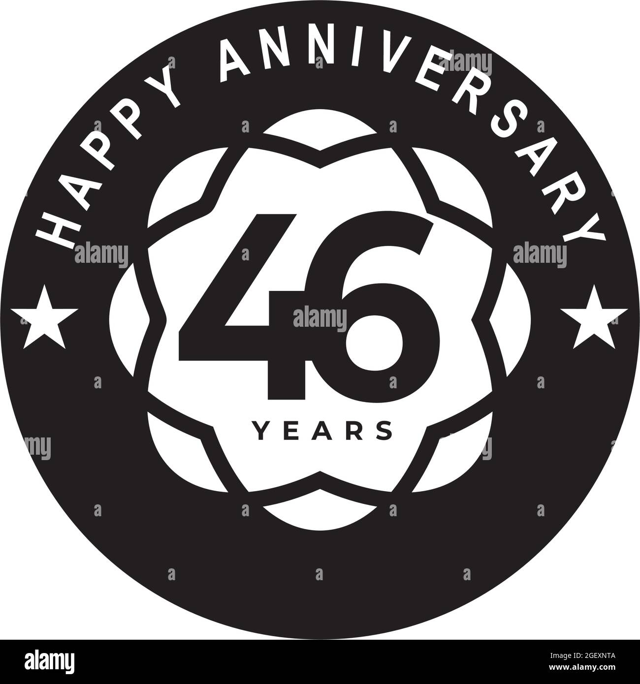 46th year anniversary logo design vector template Stock Vector Image ...