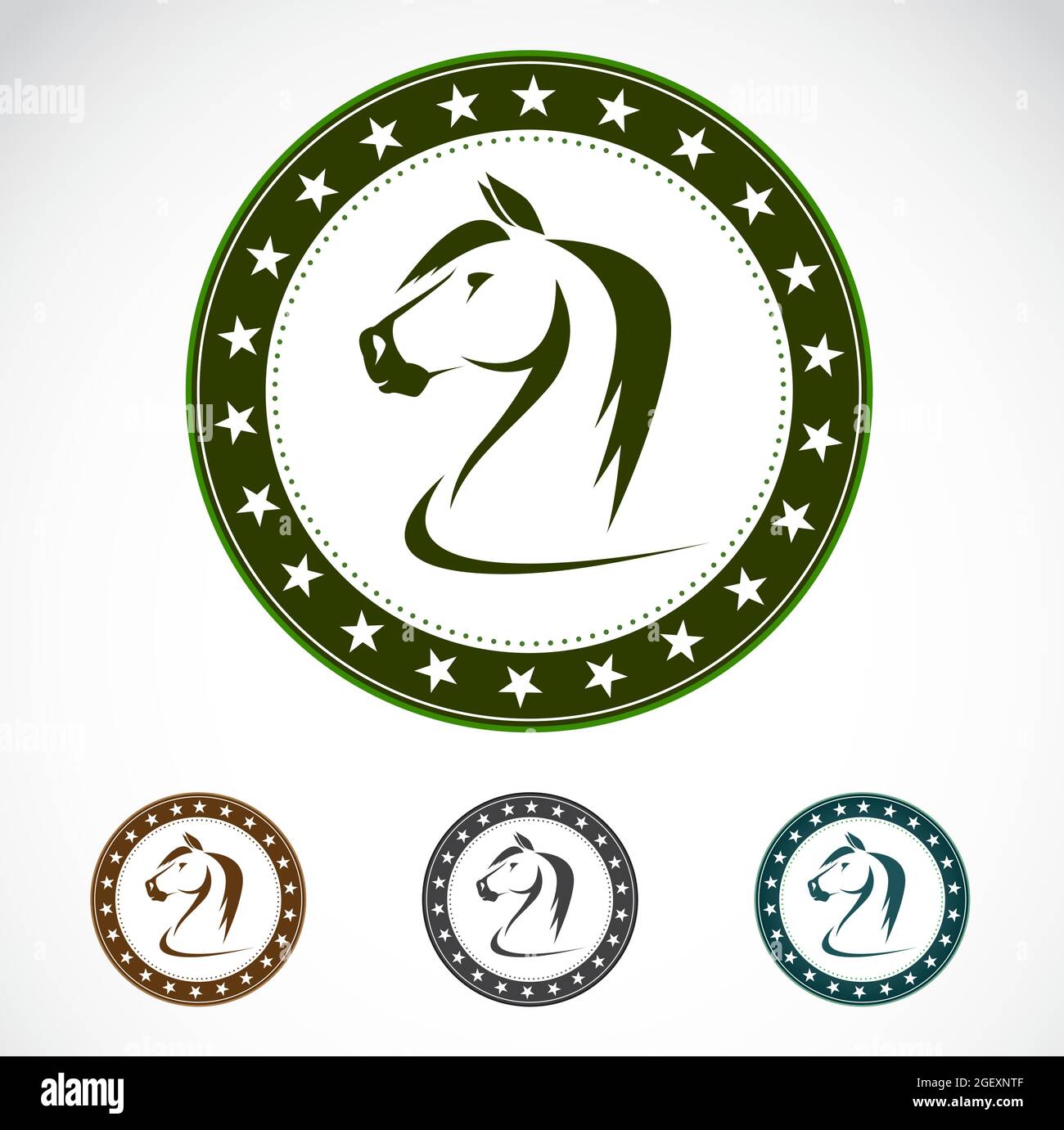 Set of vector horse label on white background. Easy editable layered ...