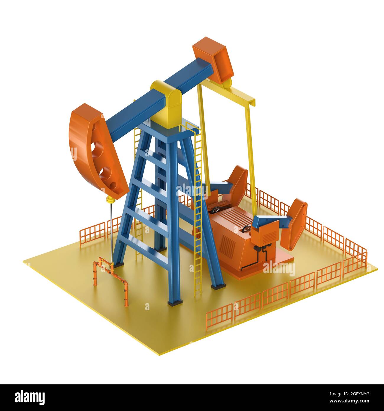 3d rendering crude oil pump or oil rig on white background Stock Photo ...