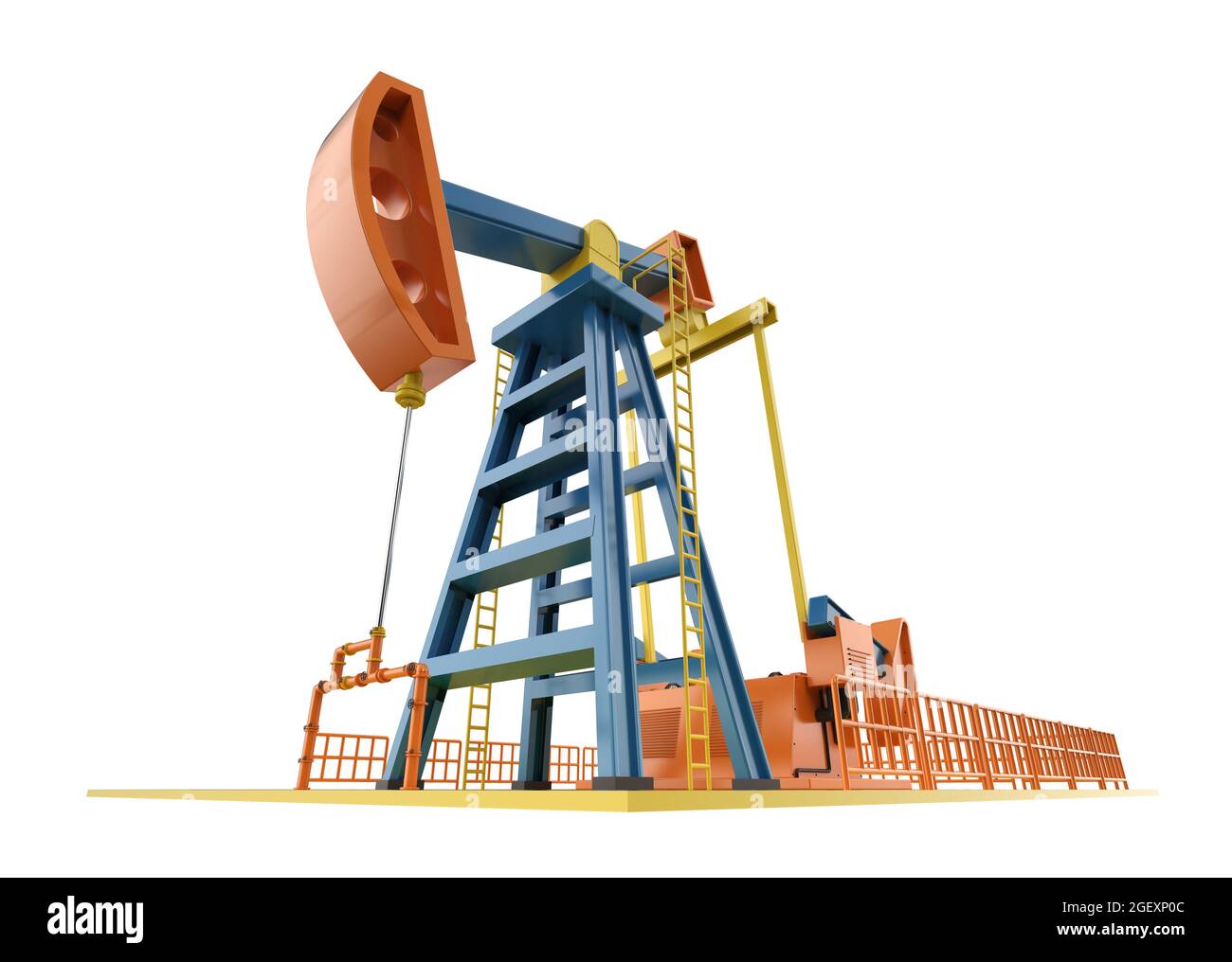 3d rendering crude oil pump or oil rig on white background Stock Photo ...