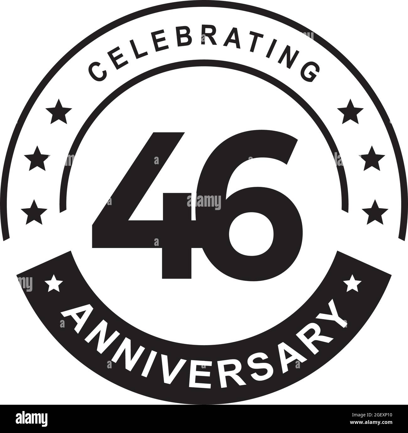 46th year anniversary logo design vector template Stock Vector Image ...