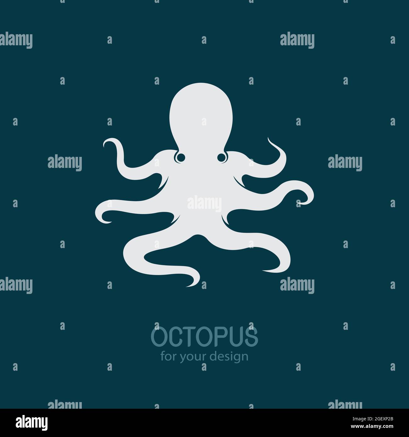 Vector of an octopus on blue background, Vector illustration. Animal ...