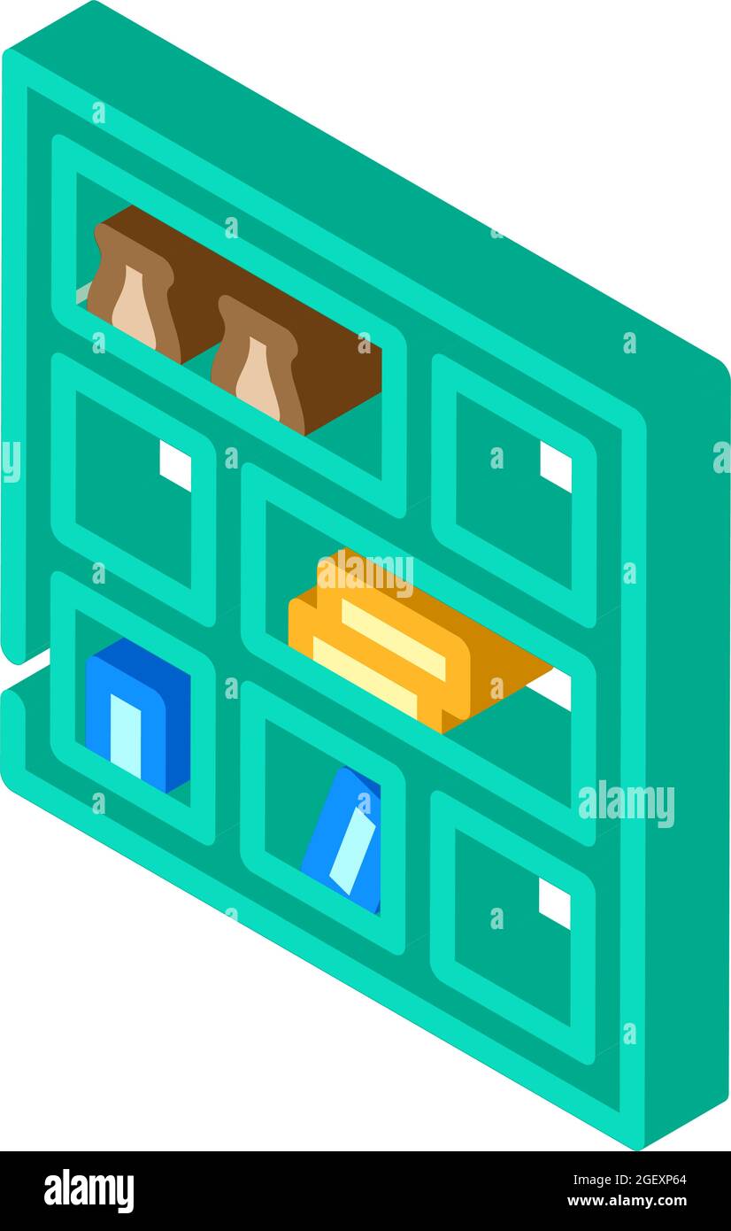 shelves furniture isometric icon vector illustration Stock Vector Image ...