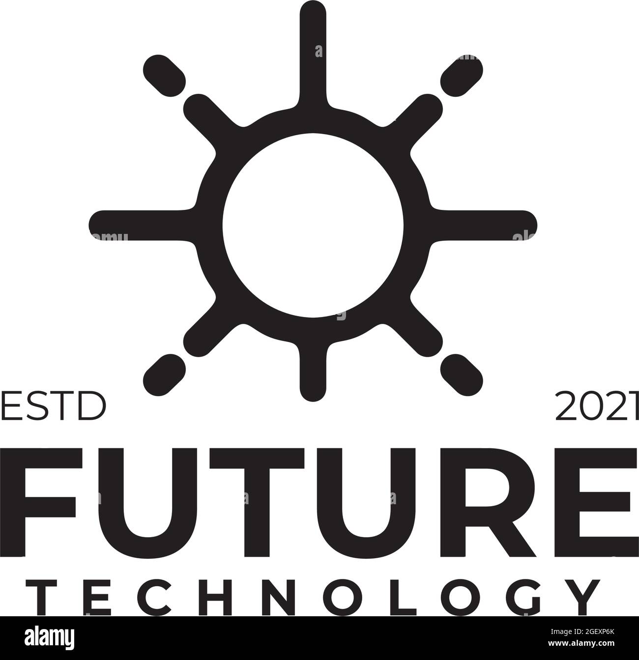 Simple black rounded liquid line art sun logo design vector template ...