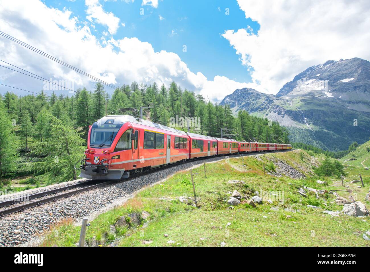 Swiss alps on the bernina express hi-res stock photography and images ...