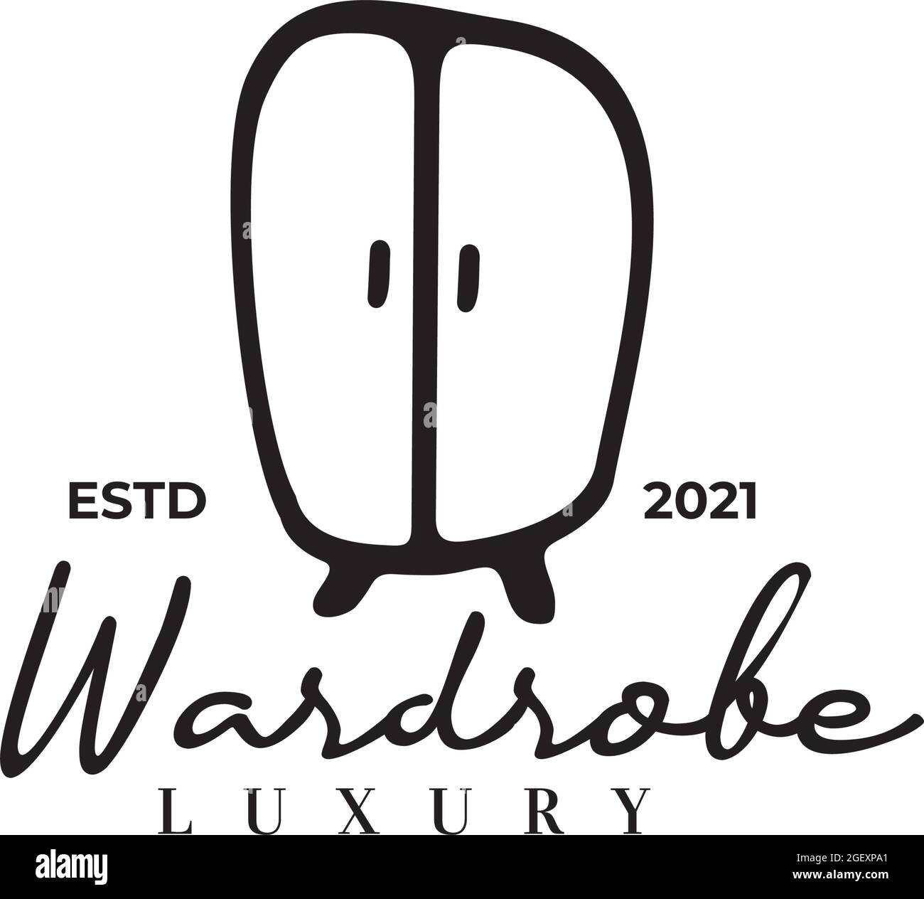 Simple vintage black wardrobe vector logo design Stock Vector Image ...