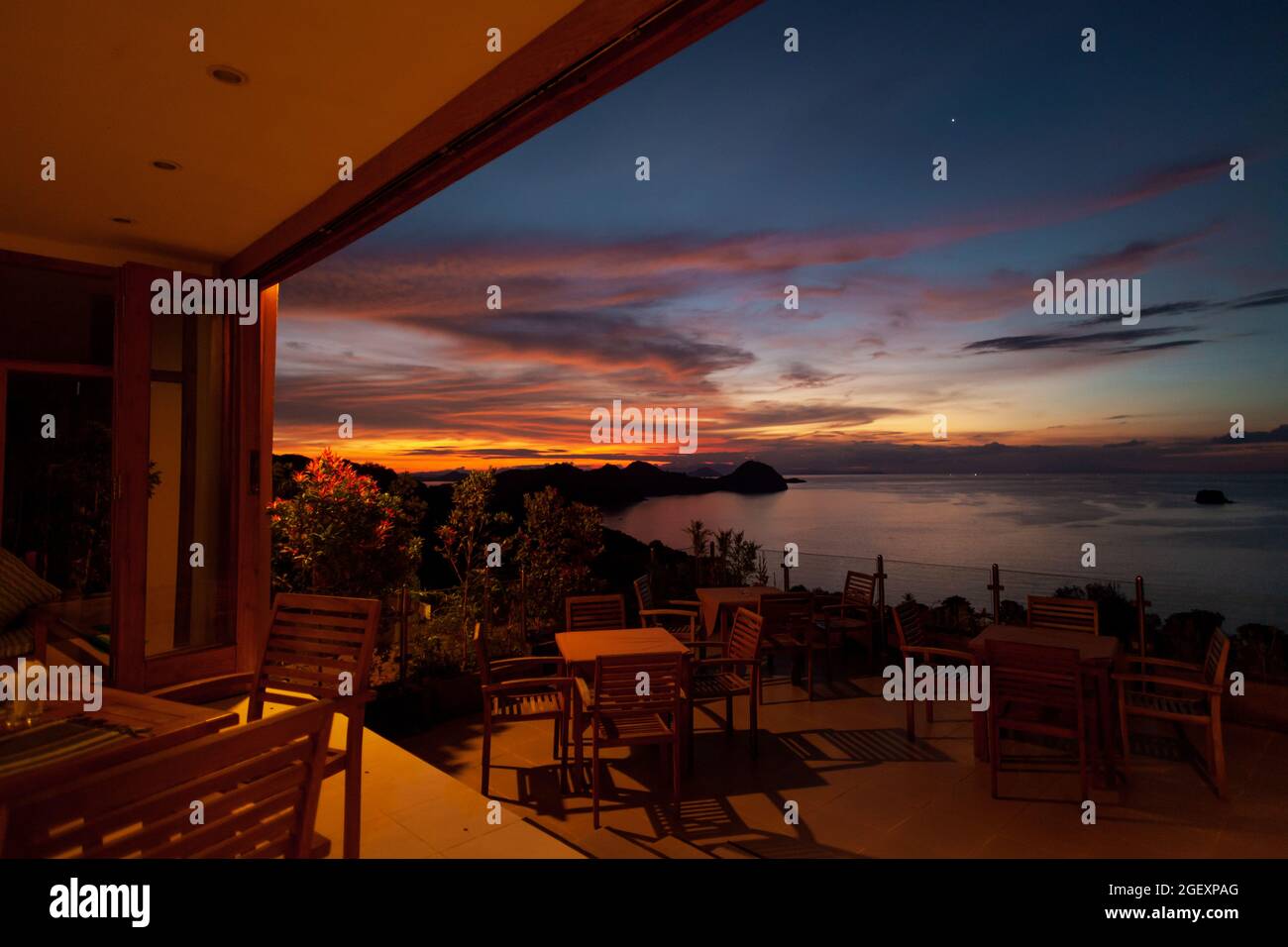 Sunset viewpoint at the restaurant Stock Photo - Alamy