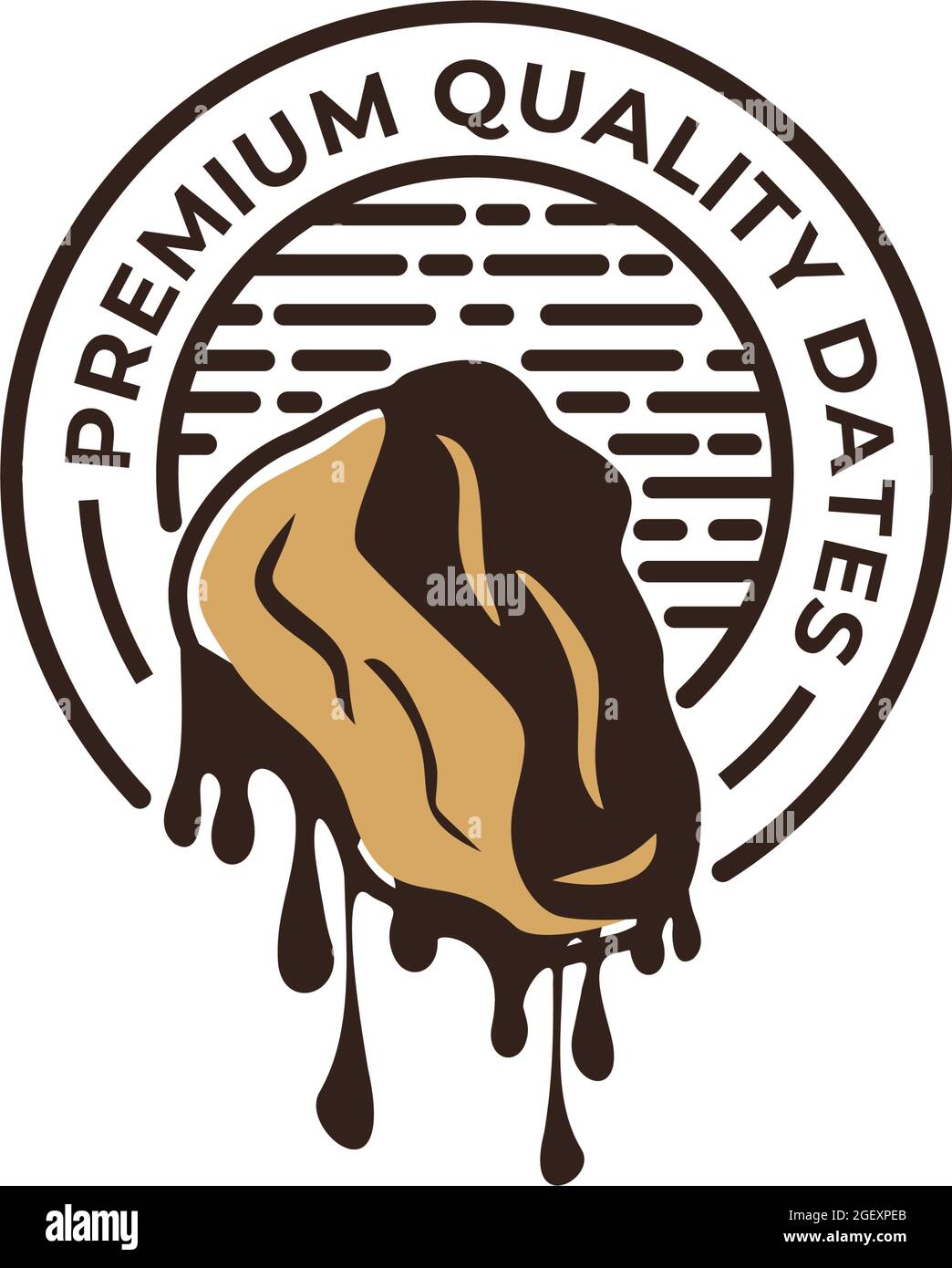 Round emblem milk dates fruit quality vector logo design Stock Vector ...