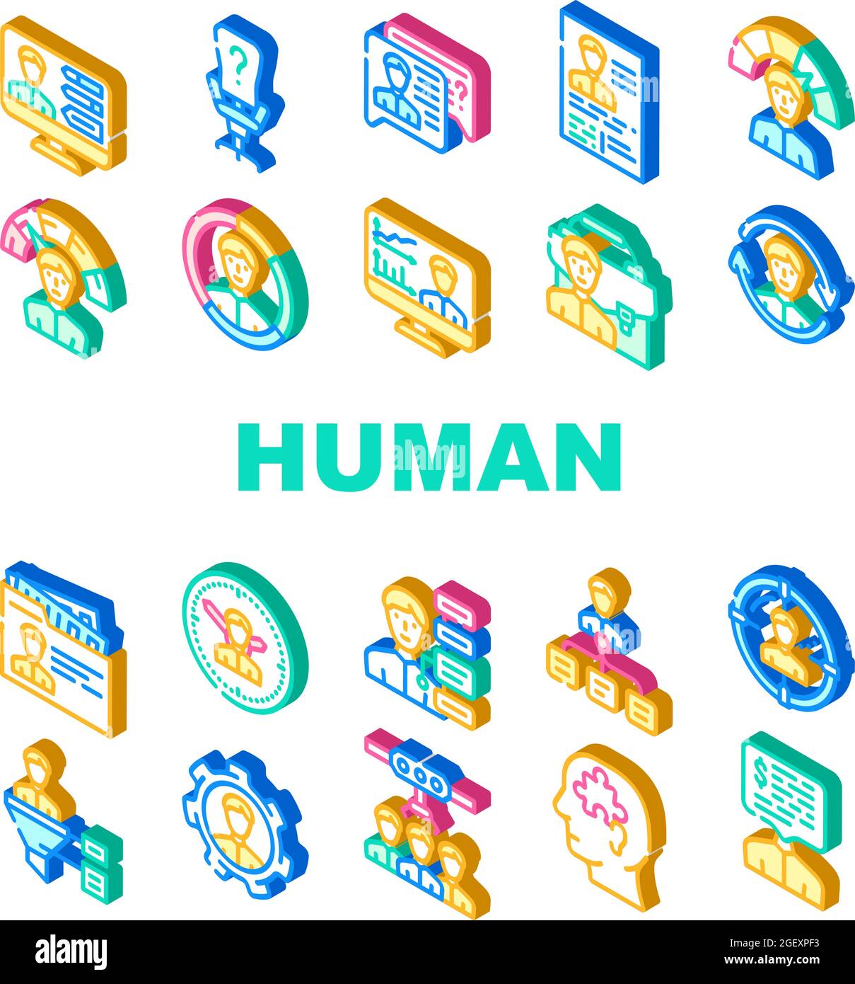 Human Resources Hr Department Icons Set Vector Stock Vector Image & Art ...