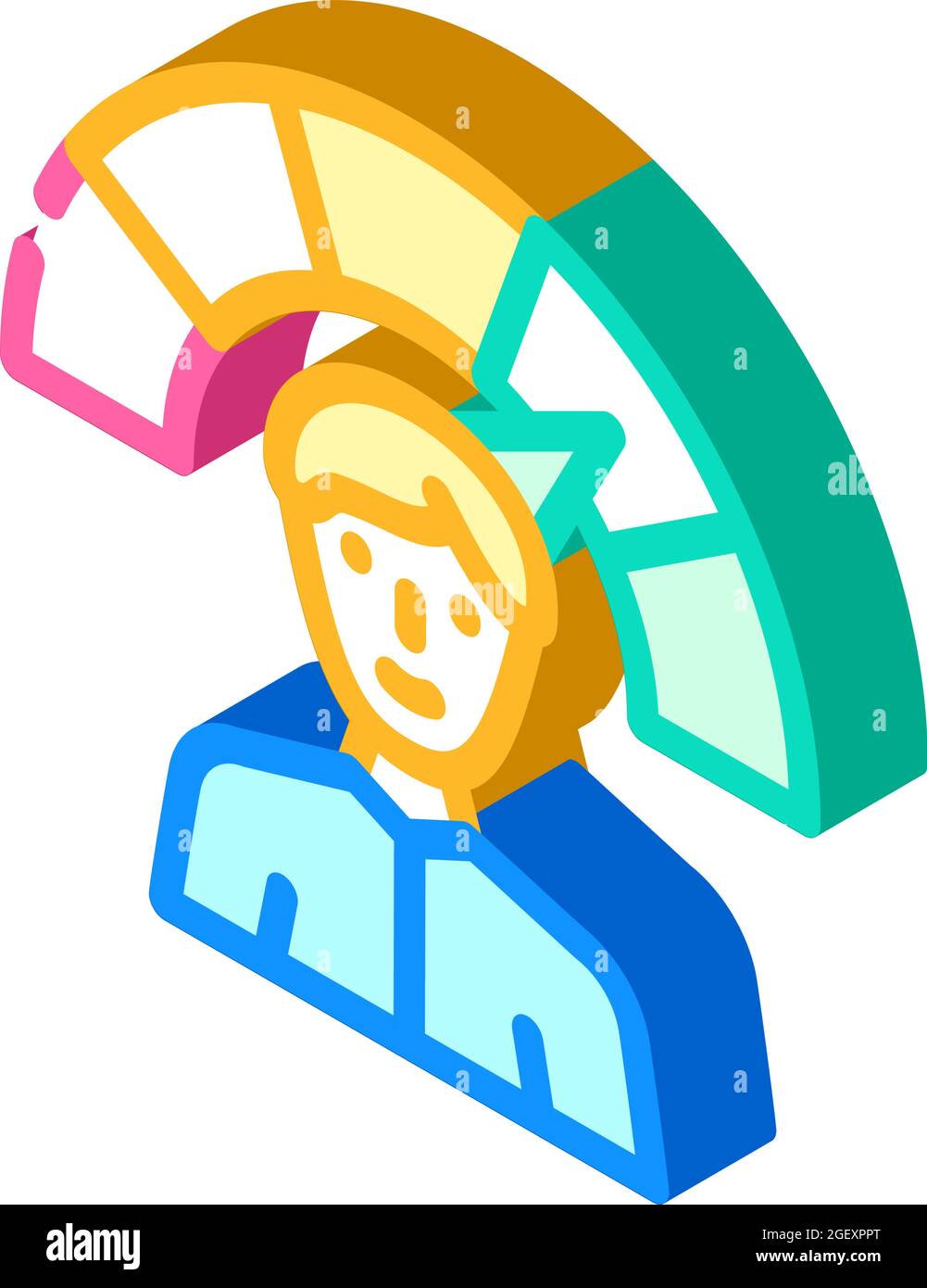 positive employee level isometric icon vector illustration Stock Vector ...