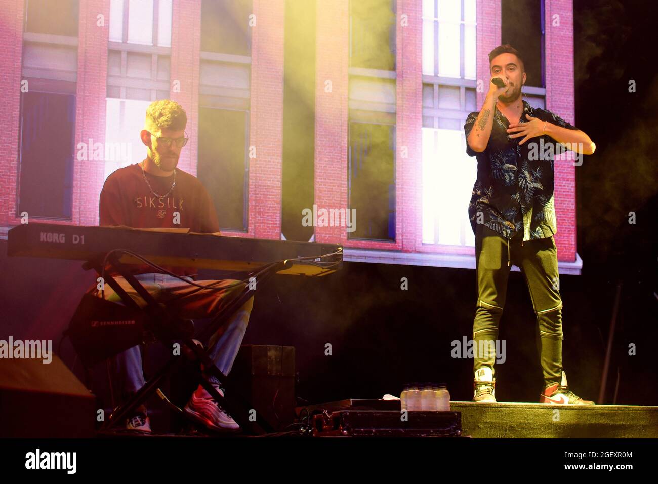 The Spanish singer Beret seen during his performance at the Vendrell ...