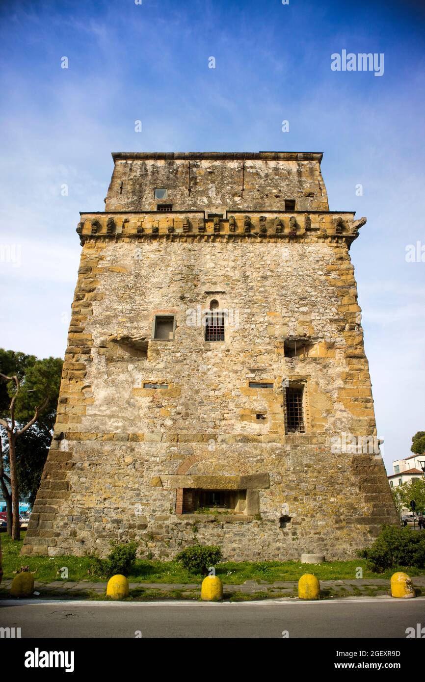 View of the Matilde Tower in Viareggio Versilia medieval period Stock ...