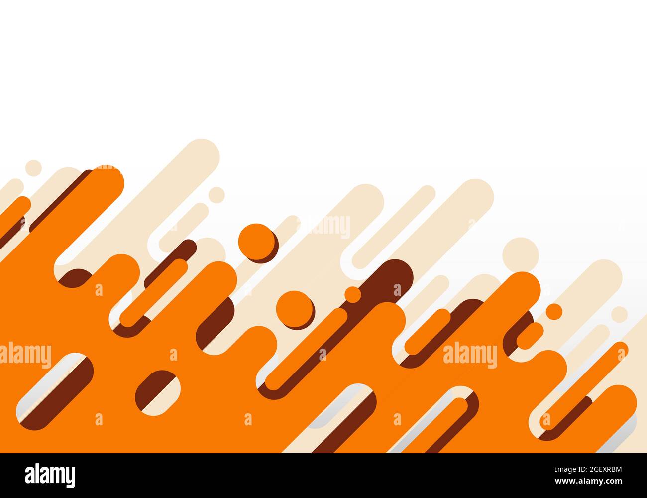 Abstract modern orange rounded diagonal lines geometric on white background. Vector illustration ...