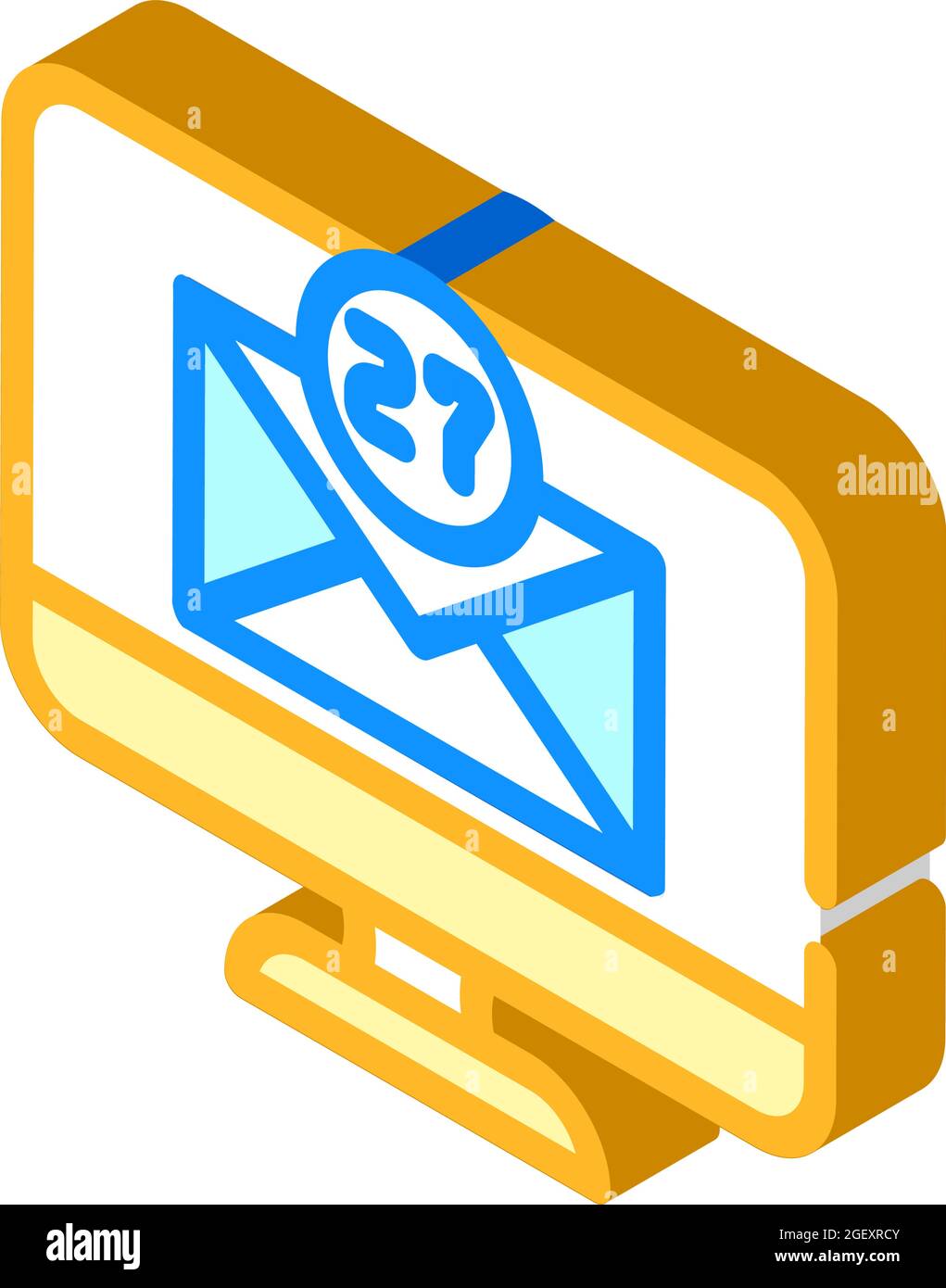 letter online message isometric icon vector illustration Stock Vector ...