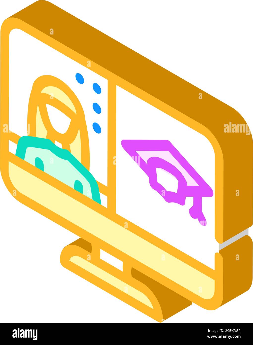 remote education video conference isometric icon vector illustration ...