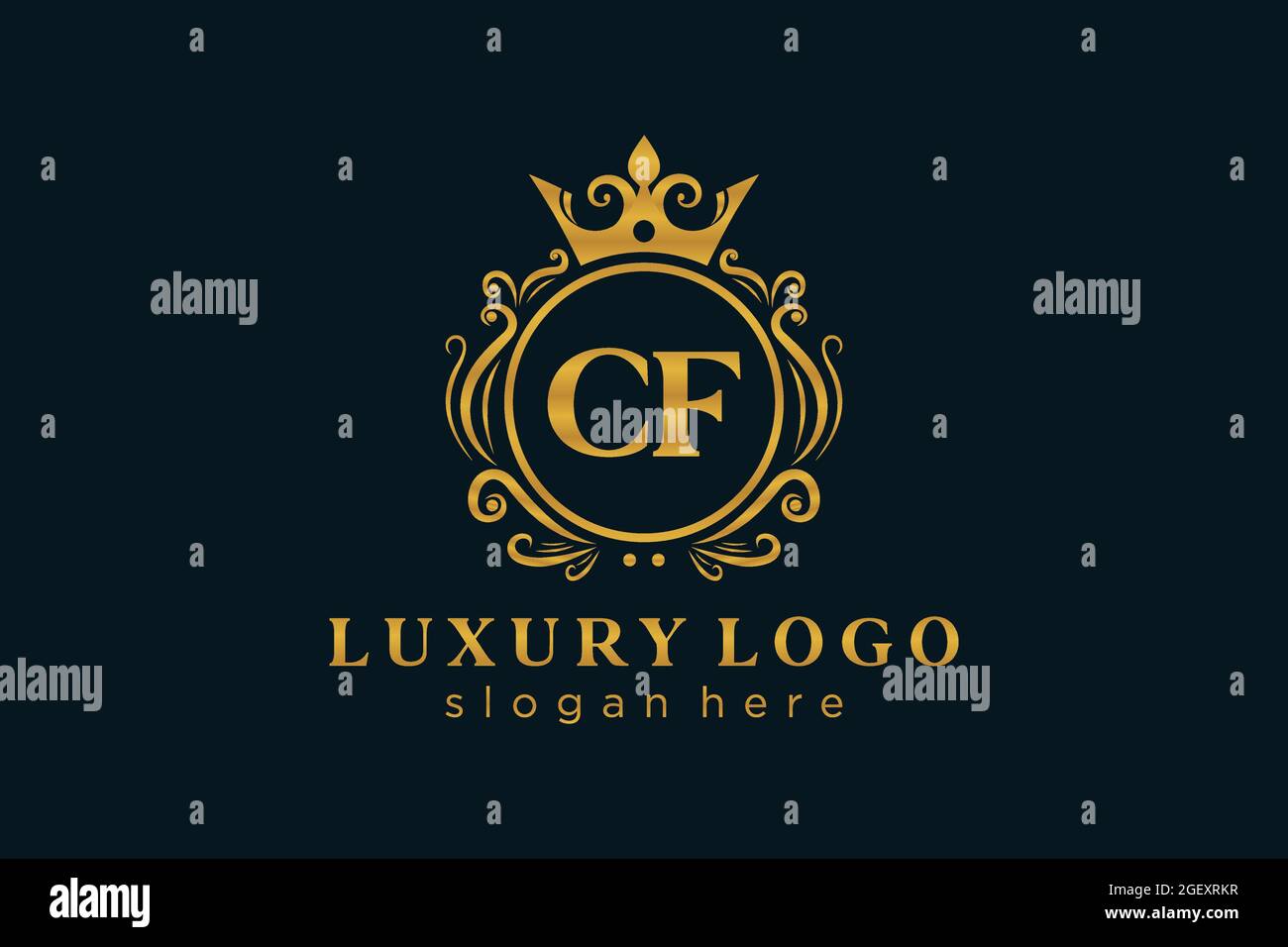 CF Letter Royal Luxury Logo template in vector art for Restaurant ...