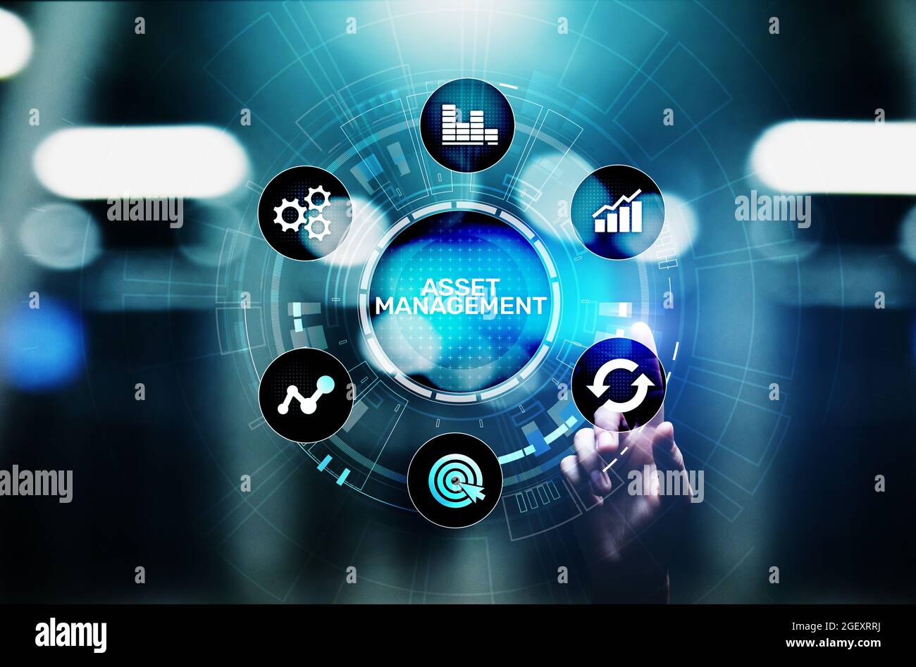 Asset management concept on virtual screen. Business Technology concept Stock Photo - Alamy
