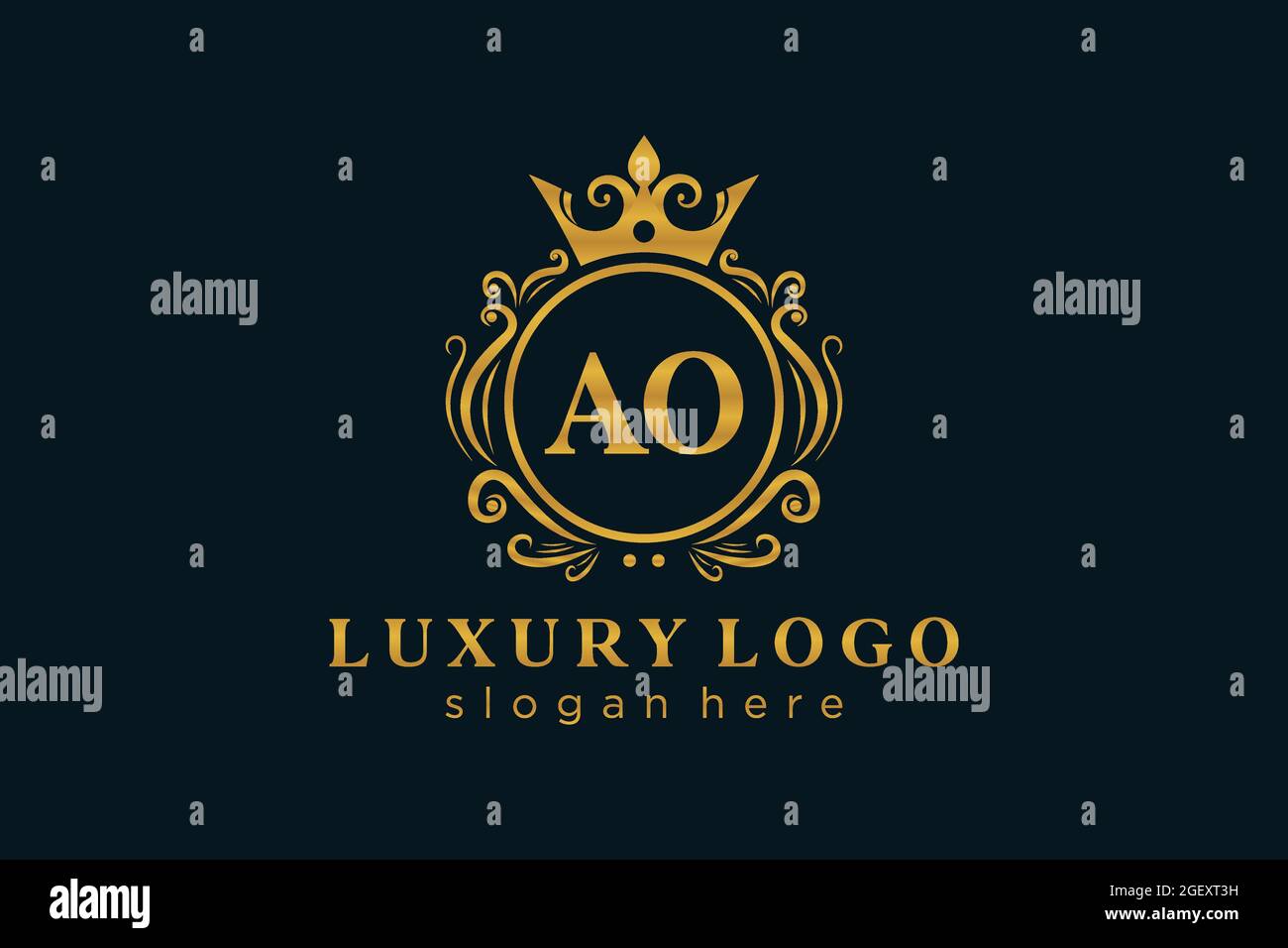 AO Letter Royal Luxury Logo template in vector art for Restaurant ...