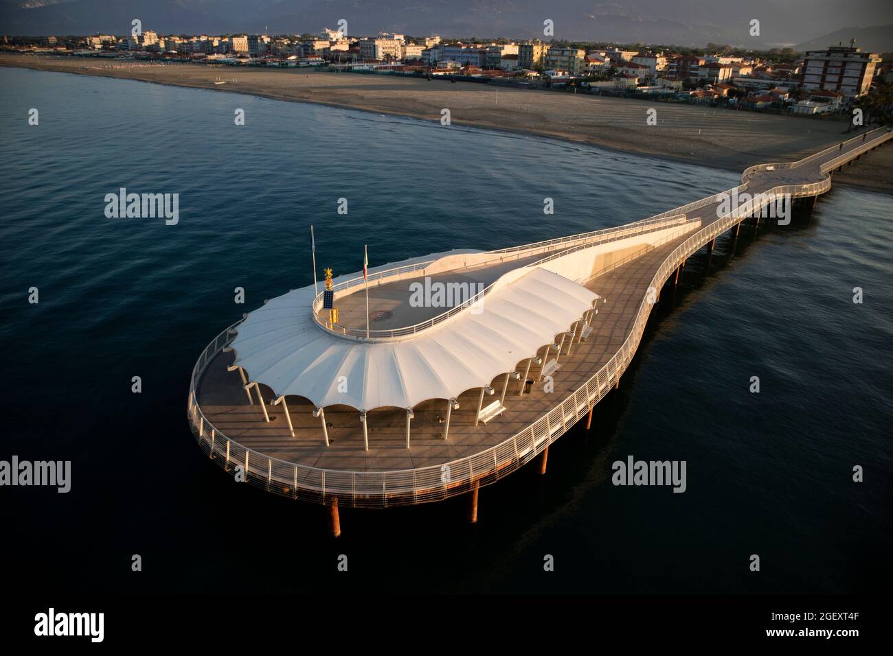 View on the Lido di Camaiore jetty Versilia Tuscany Italy Stock Photo ...
