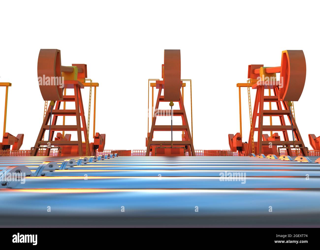 3d rendering crude oil pump or oil rig on white background Stock Photo ...