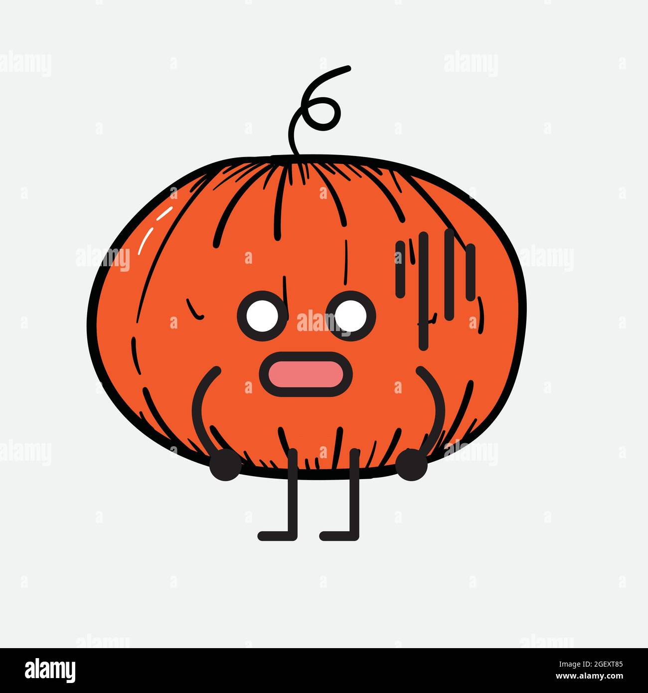 Vector Illustration of Pumpkin Character with cute face and simple body ...